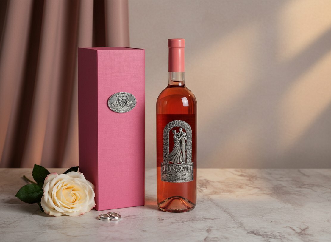 Футляр для бутылки вина Оловянная свадьба