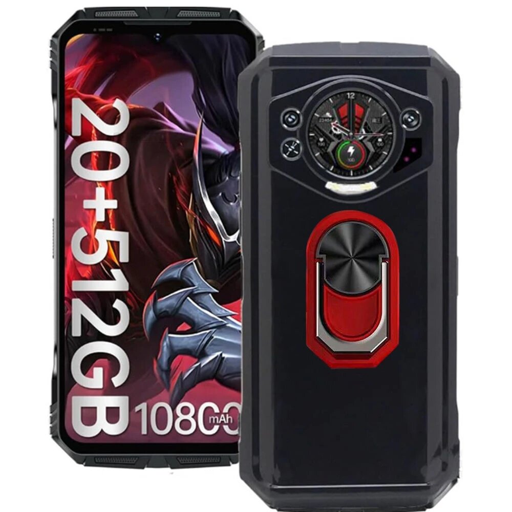 Doogee S119 черный, чехол TPU с кольцом