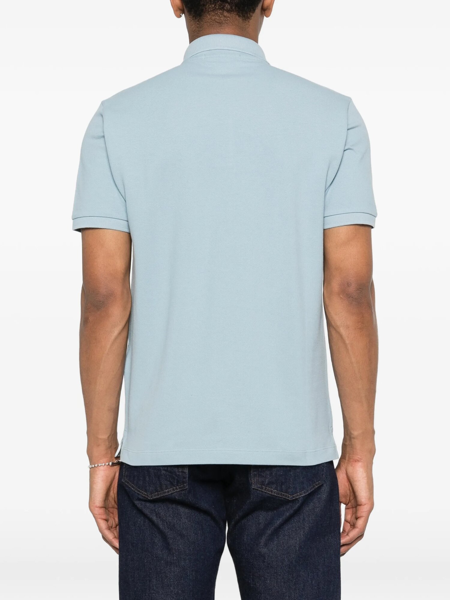 Рубашка Stone Island Buttoned logo-patch polo shirt, размер XL, синий — фото 1