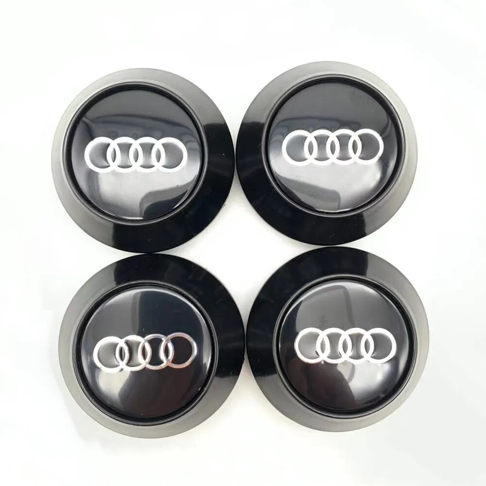 Колпаки ступицы колеса Audi, комплект 4 шт, черные