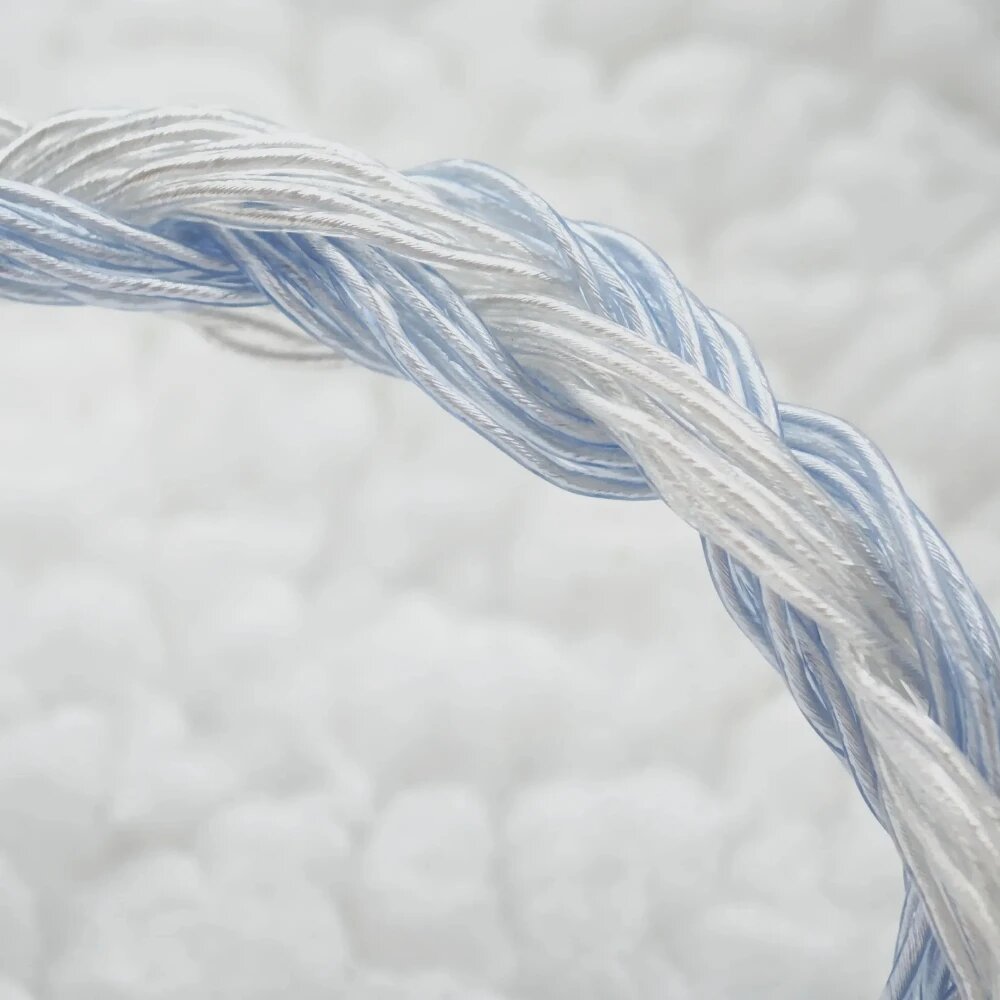 Кабель для наушников FiiO FH3 FH9 FD15 32-ядерный металлический 1,2 м 3.5mm, Blue White