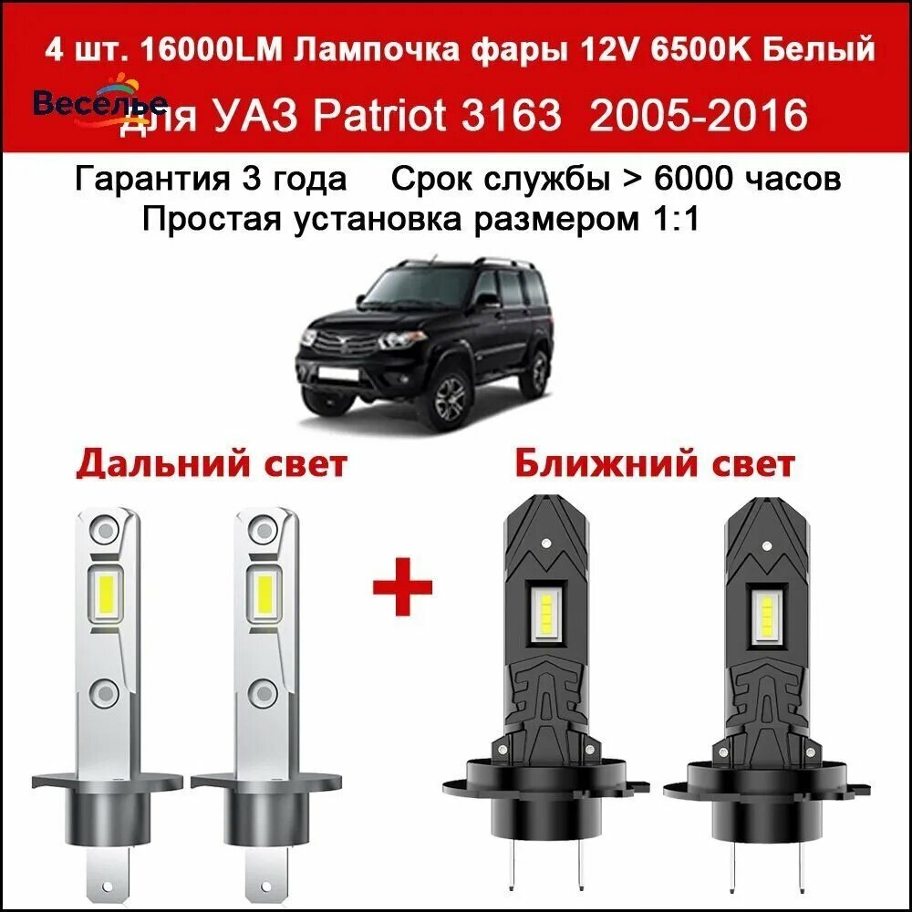 Лампа автомобильная H7, 4 шт. арт. D2-CGYYCA-W4NN1177700