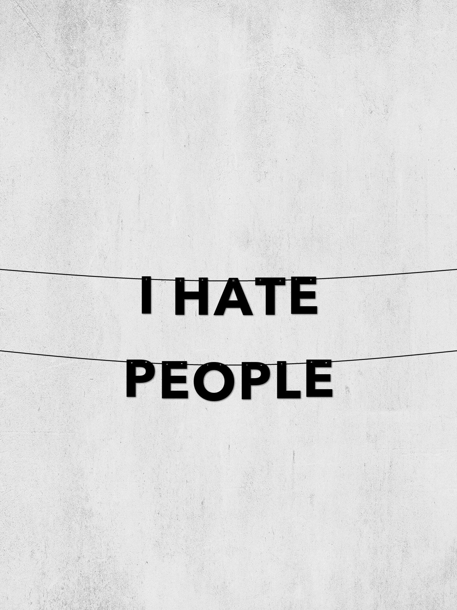 Гирлянда из букв I Hate People - Стильный декор для подростков, долговечный материал, легкое крепление