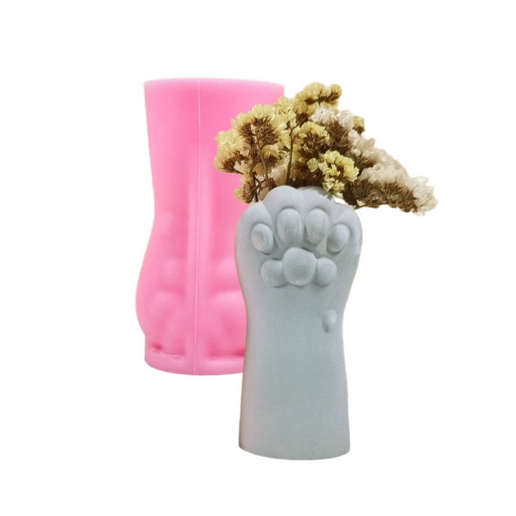 Силиконовая форма для цветочного горшка, силиконовая форма для вазы, форма для бетона в форме кошачьей лапы, формы для эпоксидной смолы, подходящие для бетонной вазы