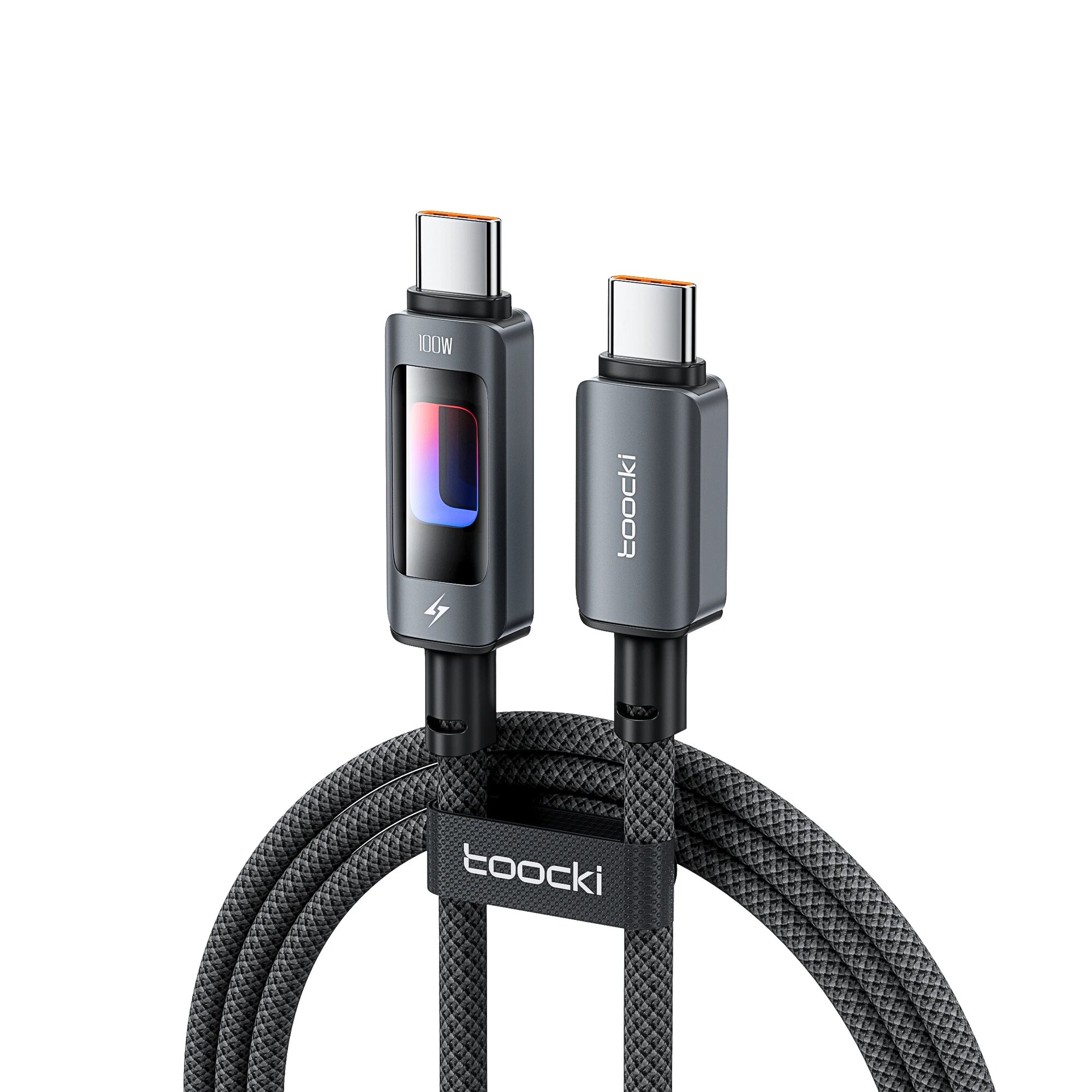Кабель ToockI USB C — USB C, 2 упаковки, 100 Вт, полая RGB подсветка, кабель для быстрой 1 м, 1PCS