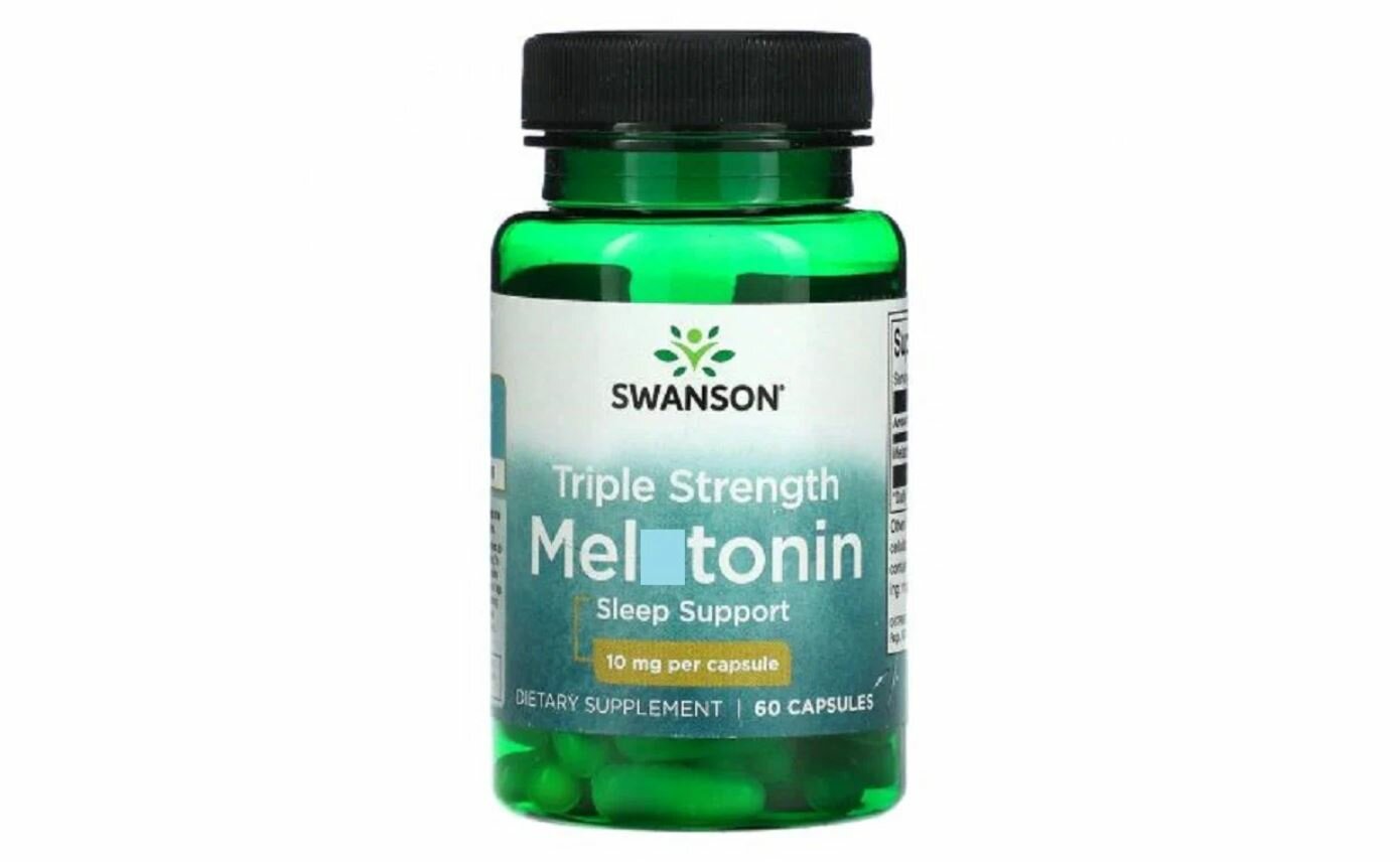 Swanson, Добавка для сна 10 мг, Тройная сила, 60 капсул для улучшения качества сна