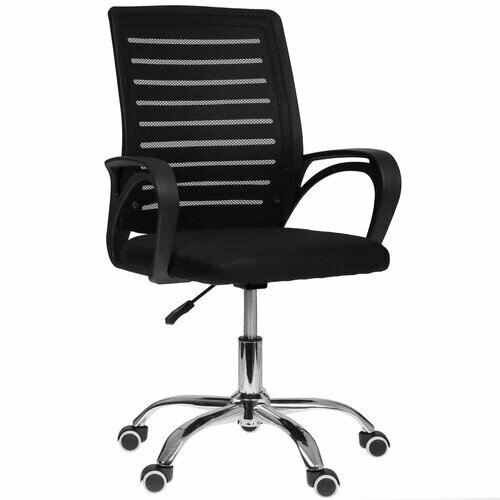 64022 / Кресло Defender Sofia, на колесиках, сетка/ткань, черный [64022]