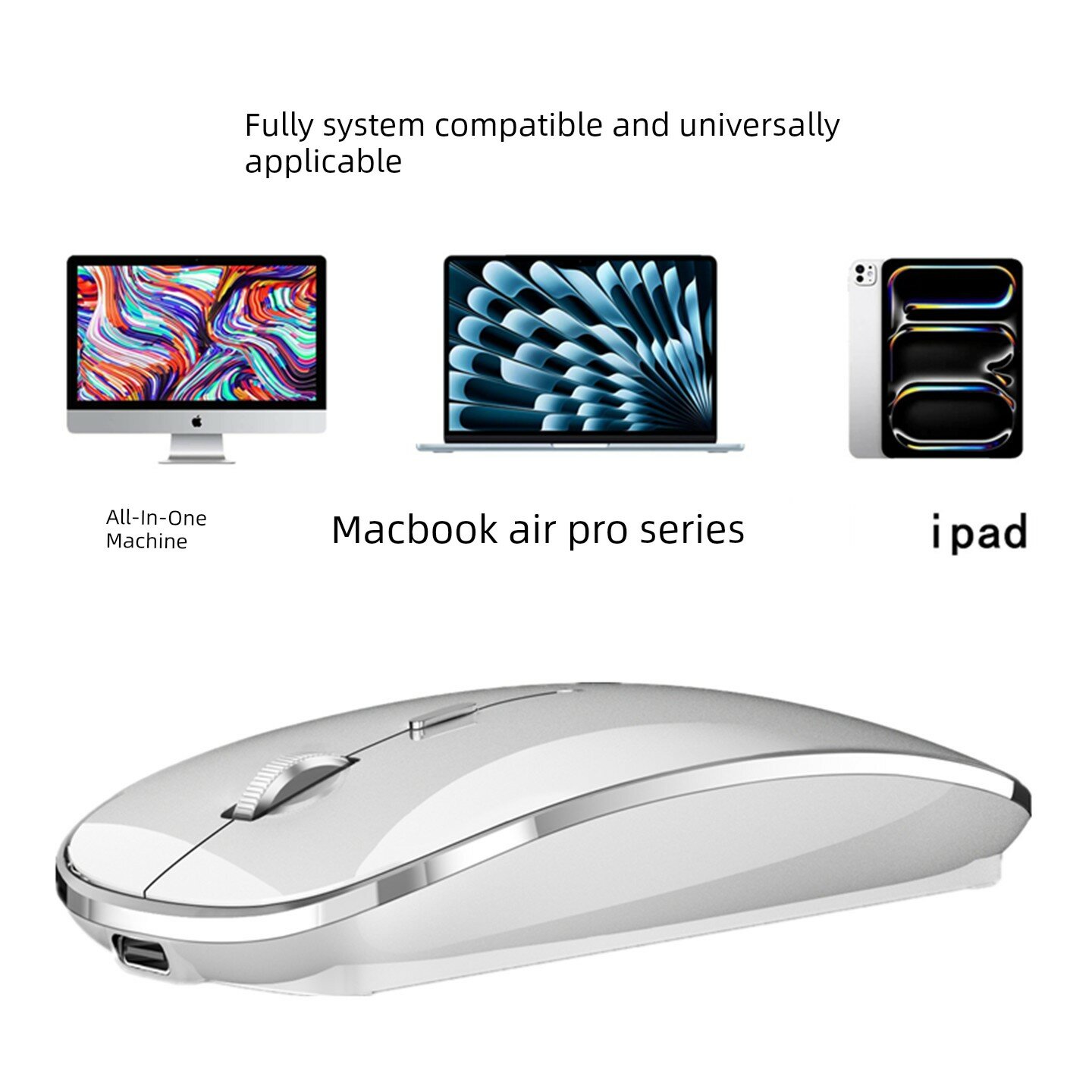 Подходит для ноутбуков Apple, беспроводных мышей Macbook Air, Bluetooth-мышей Pro, iPad, моноблоков и мини-устройств.