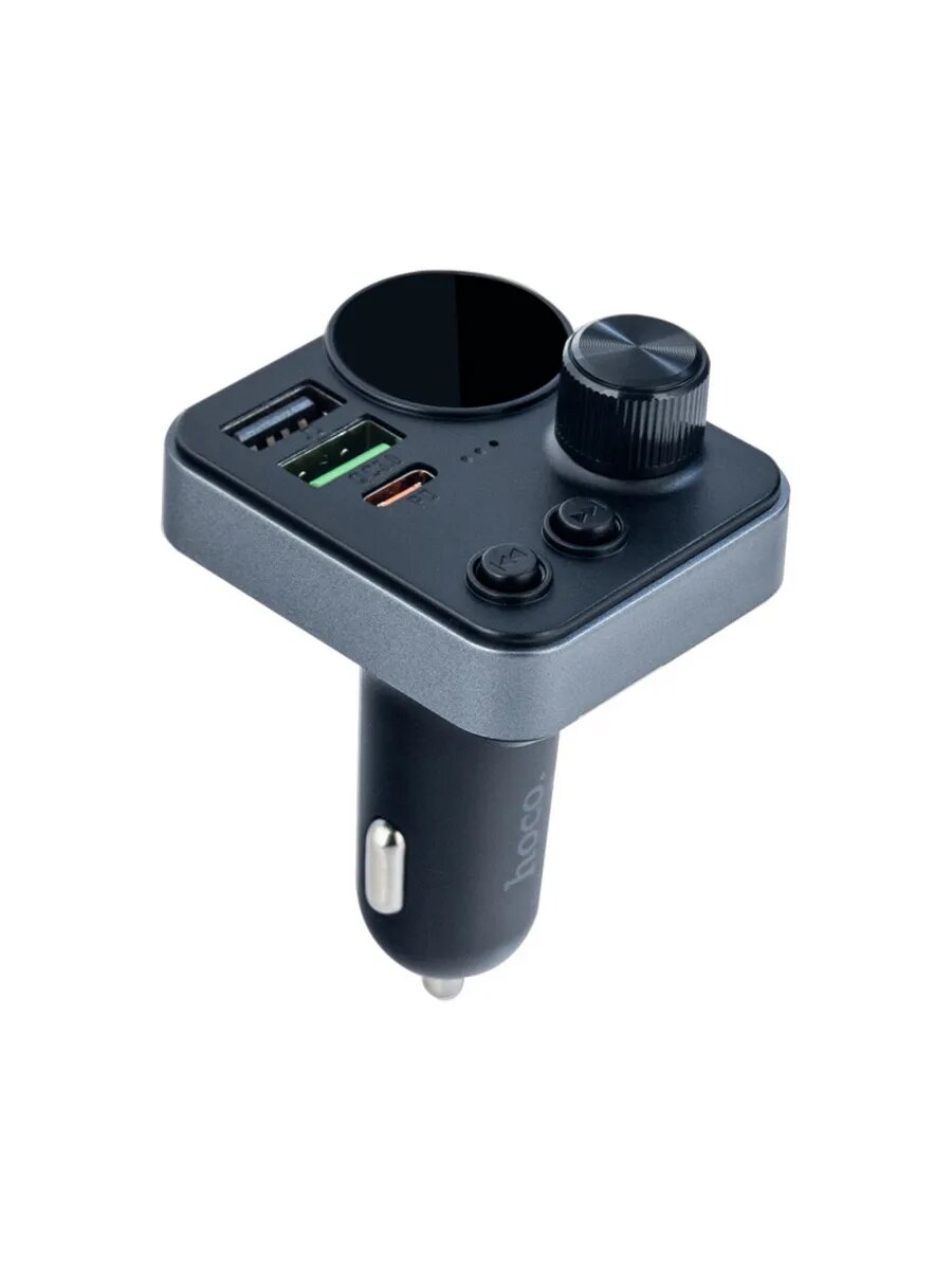 Трансмиттер АЗУ E86 HOCO PD30W + 2 USB car BT FM чёрный