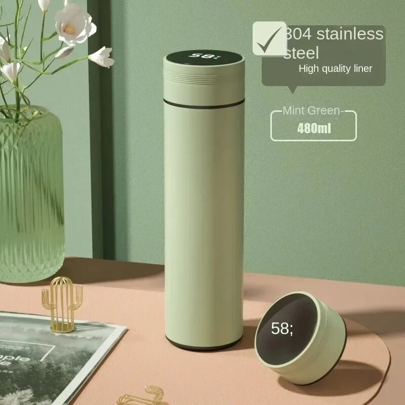Термос умный 500 мл из нержавеющей стали Light Green