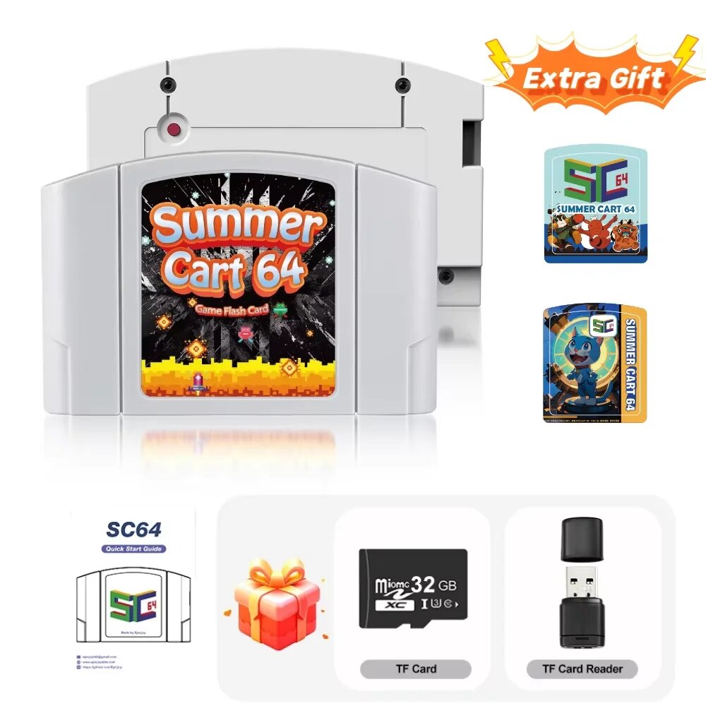 Игровой картридж SC64 для Nintendo 64, 32GB, Grey 6TG