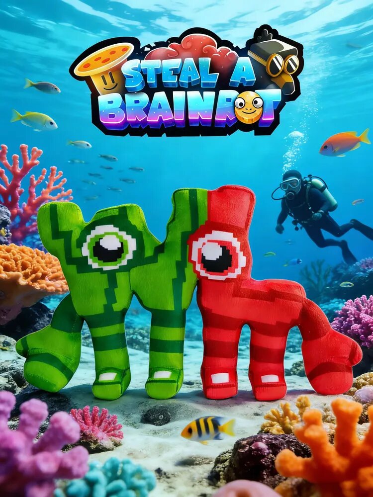 Плюшевые игрушки Steal a Brainrot Зеленая и Красная игрушка для мальчиков и девочек