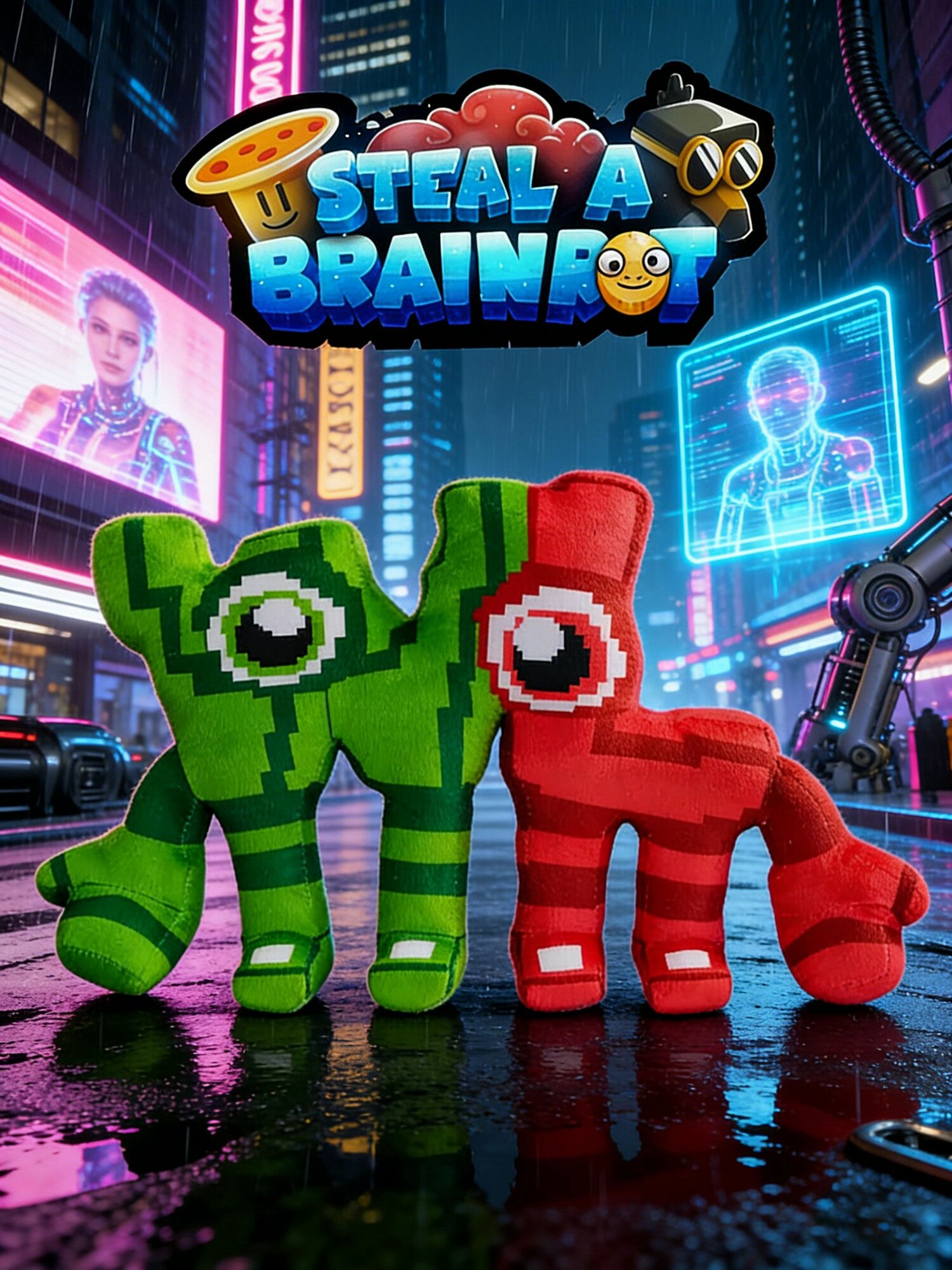 Мягкая игрушка Roblox (Роблокс) Steal a Brainrot: W or L, плюшевый мем