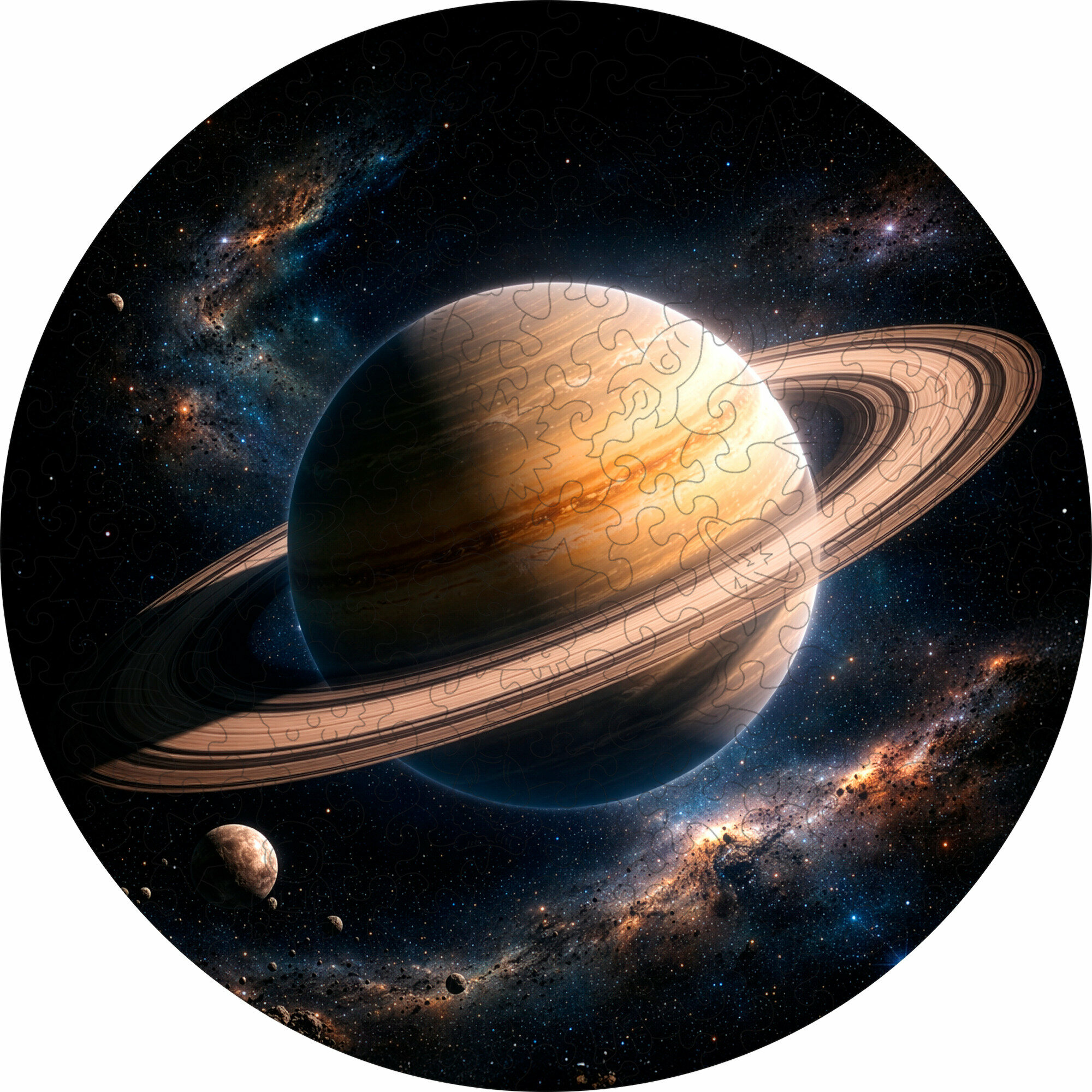 Деревянный пазл "Сатурн" коллекции "Космос" / 30х30см, 195 деталей / Подарок для взрослых и детей