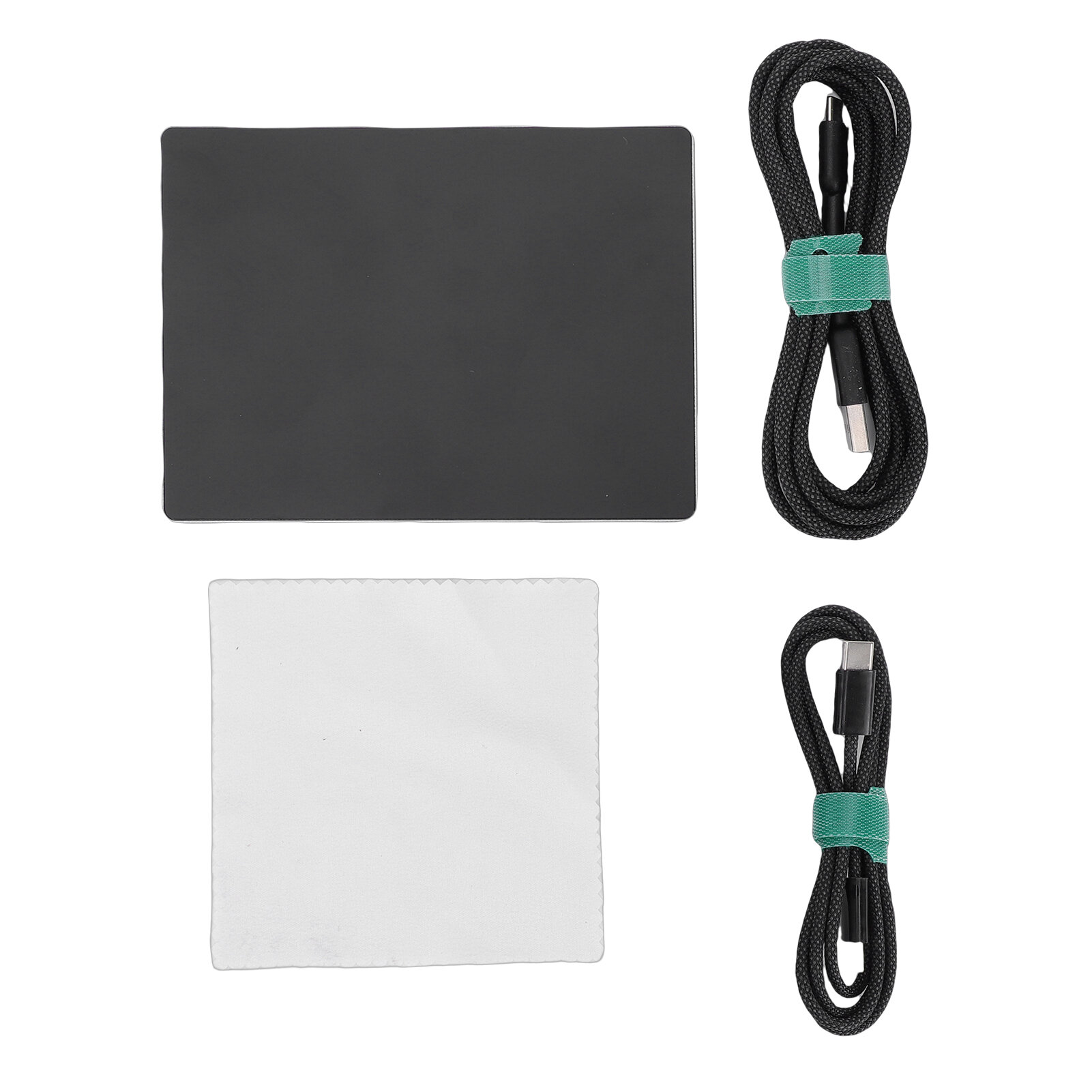 Проводной USB-тачпад, большой, тонкий, из алюминиевого сплава, портативная мышь с поддержкой мультитач для компьютера, настольного ПК и ноутбука, черный.