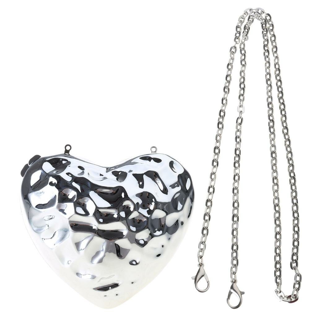 Сумка через плечо в форме сердца, Серебро