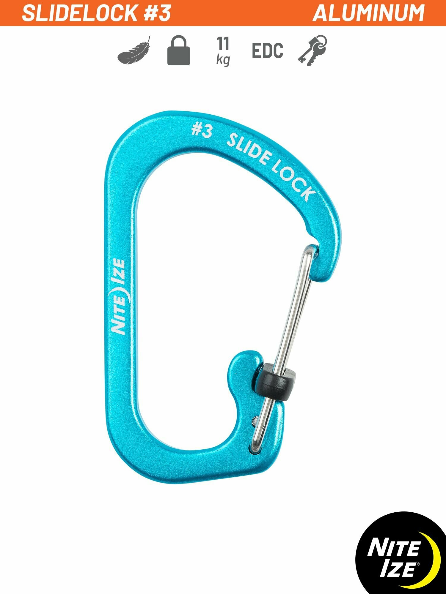 Карабин Nite Ize SlideLock Carabiner Aluminum #3 - Синий