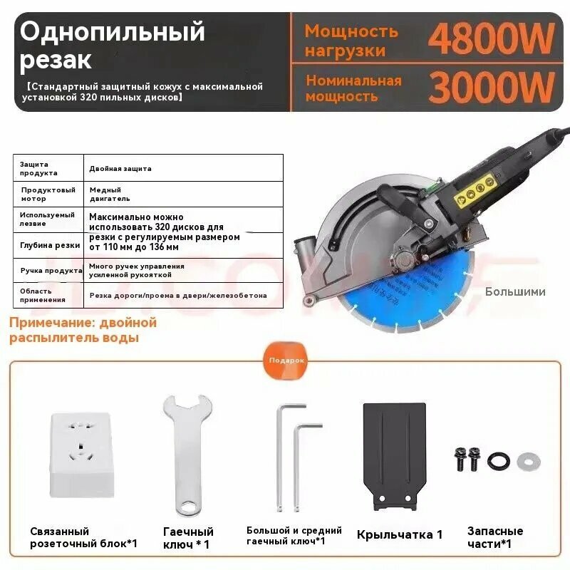 Бетонорез Алмазная кольцевая пила по бетону