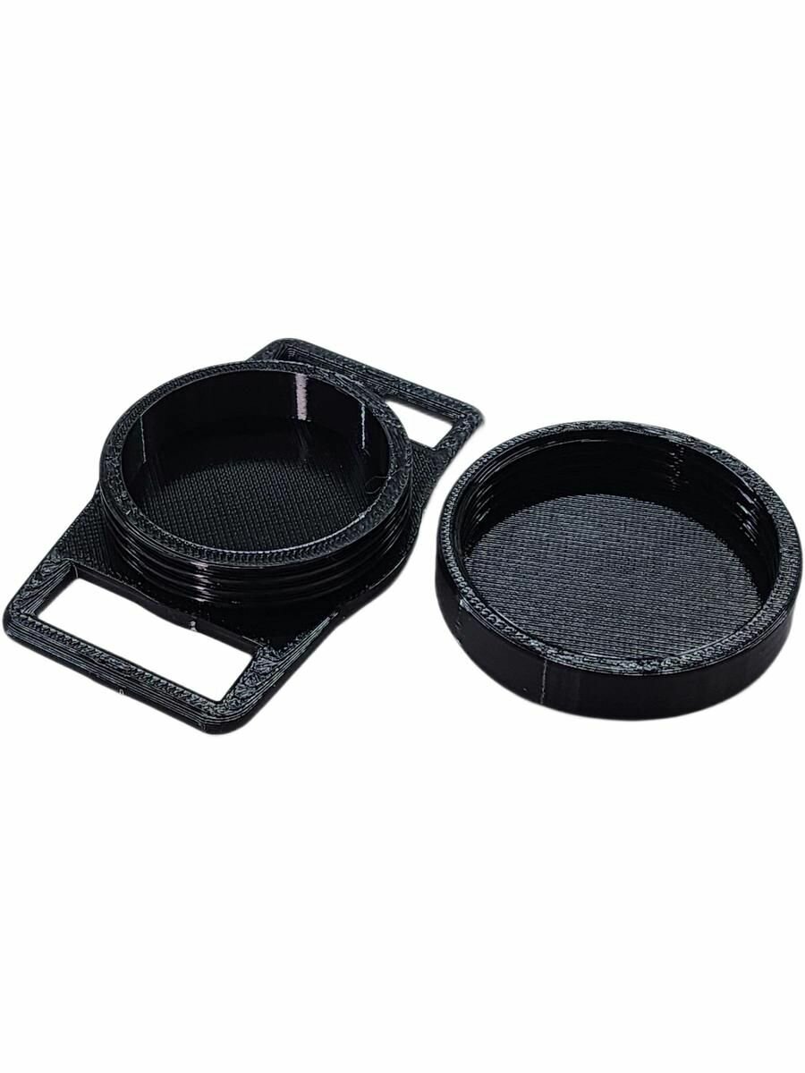 Герметичный чехол для трекера AIRTAG на ошейник шириной 25мм (черный)