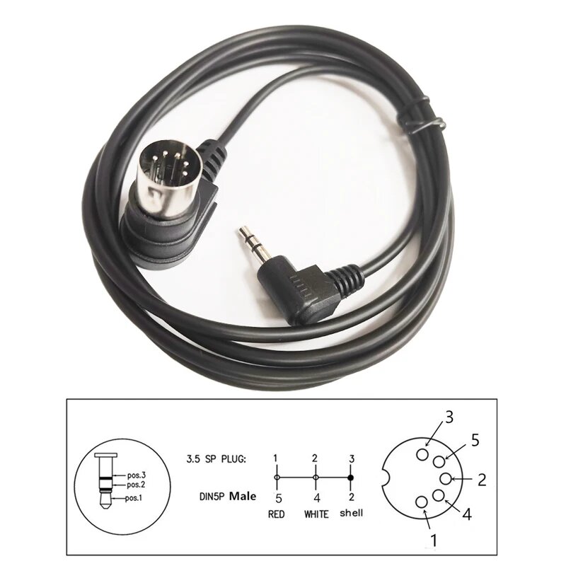 NCHTEK аудиоадаптер MIDI DIN 5PIN - 3,5 мм 1,5 м