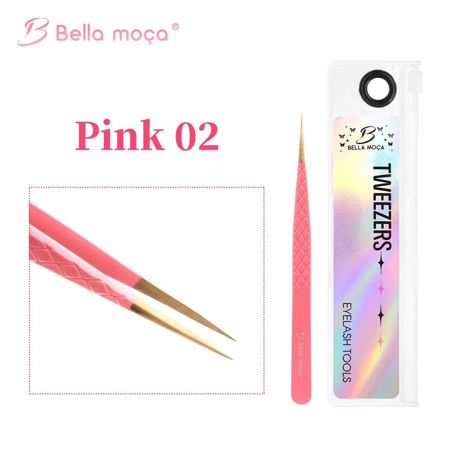 Пинцет для ресниц Bella moça Pink 02
