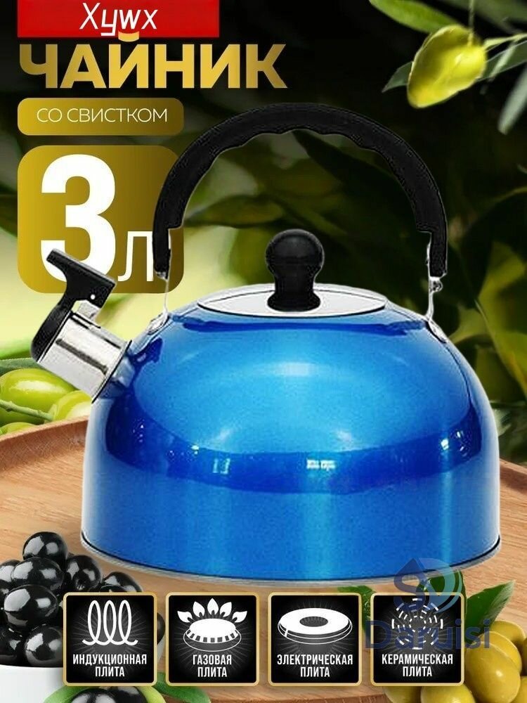 Чайник со свистком для плиты, 3 л