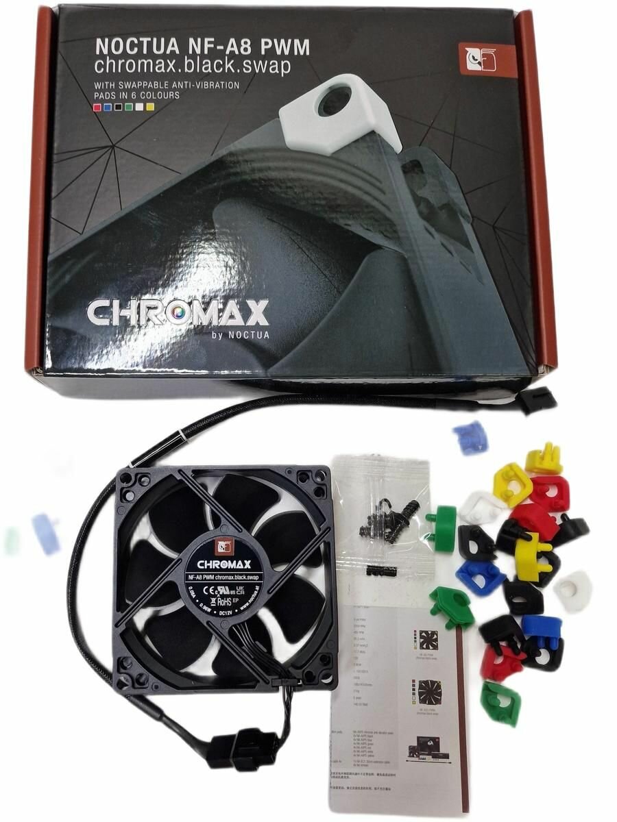 Вeнтилятор для корпуса кулер Noctua NF-A8 PWM chromax.black.swap 80x80x25 мм