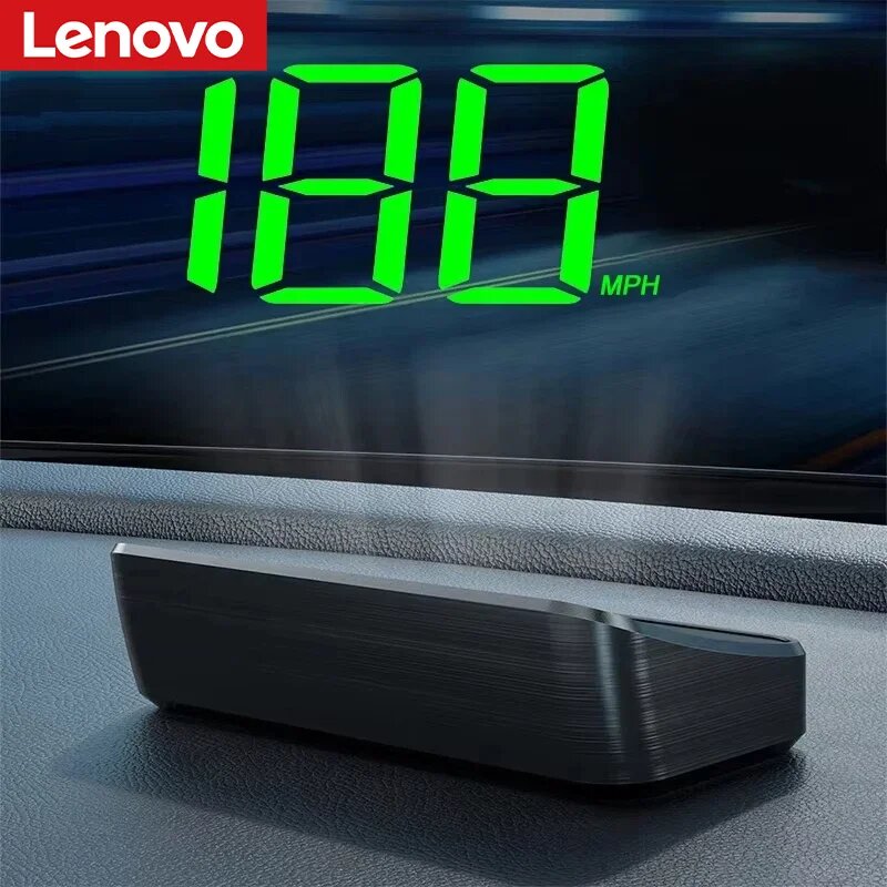 Многофункциональный автомобильный проектор на лобовое стекло Lenovo 2026: HUD-спидометр, цифровой GPS-компас, дисплей скорости