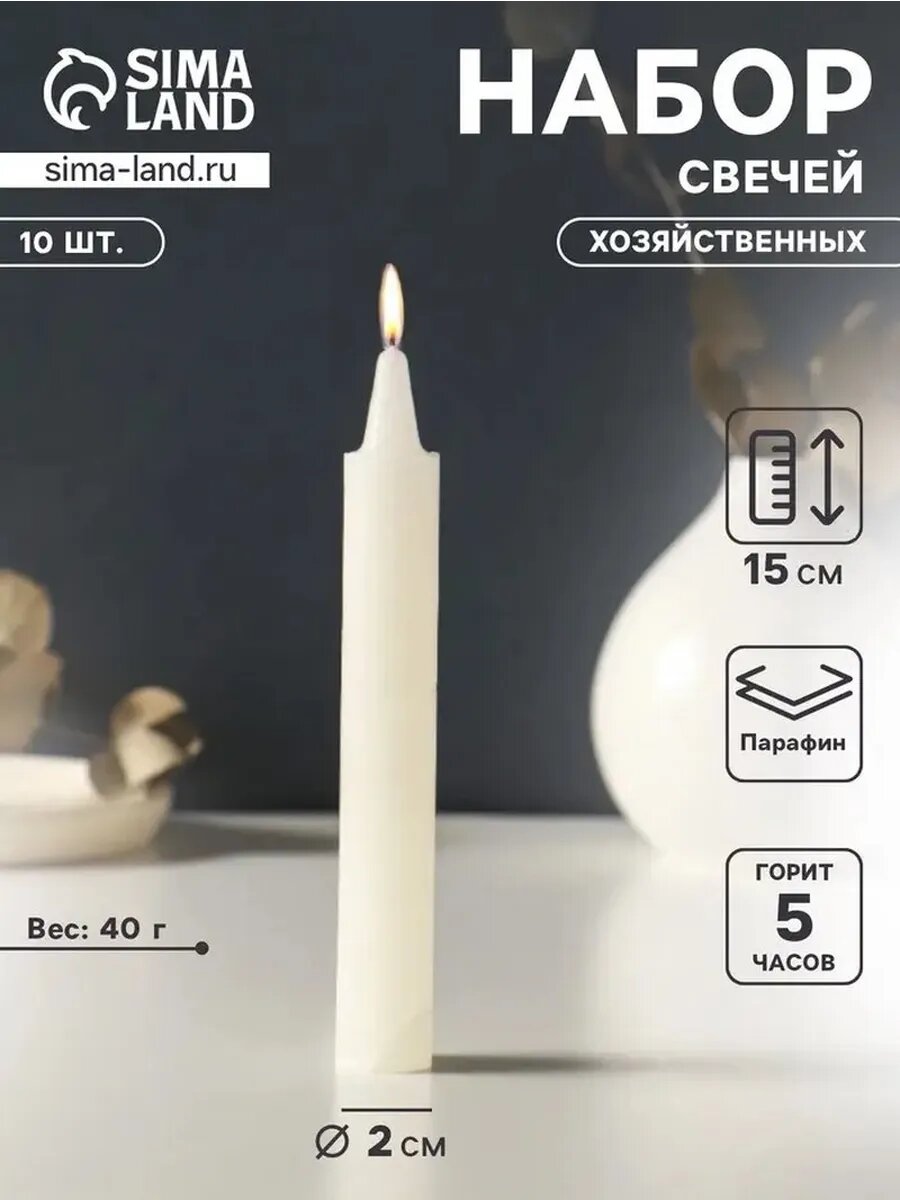 Набор хозяйственных свечей — надежное освещение