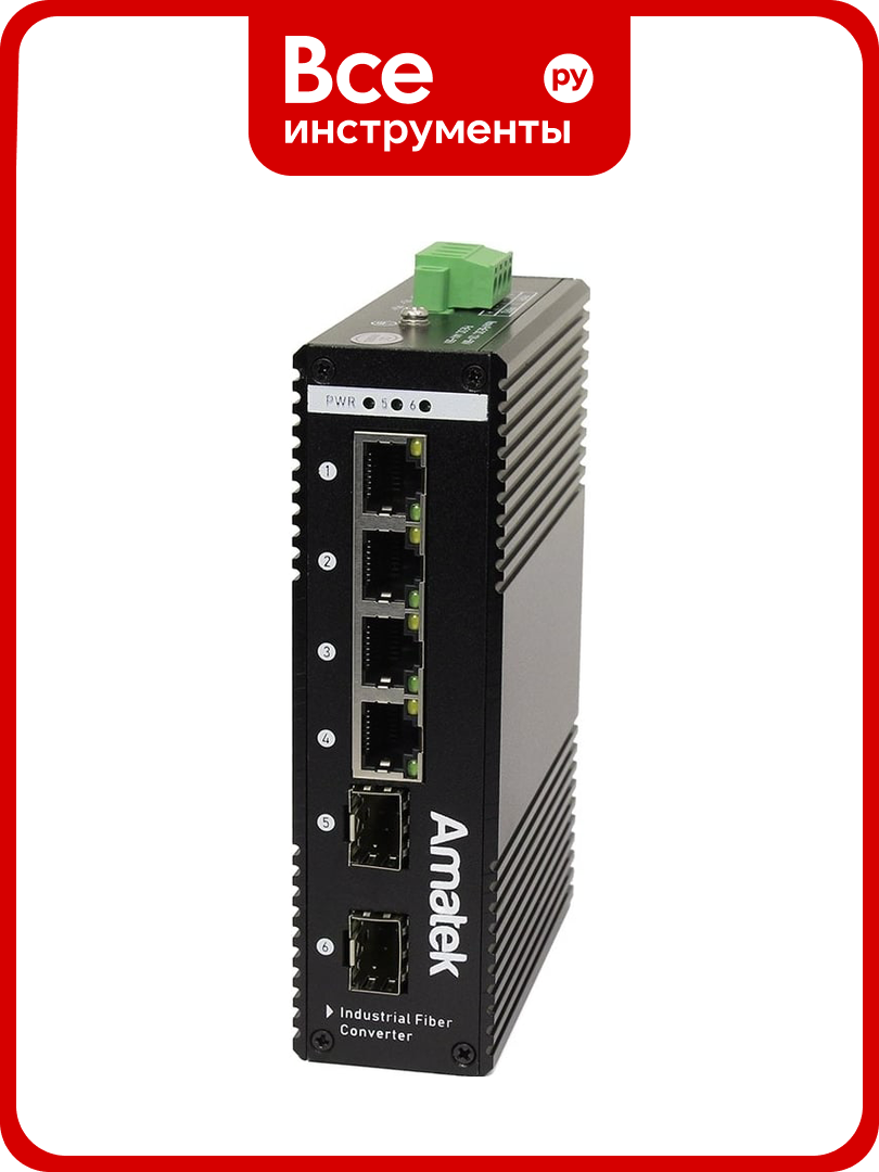 Промышленный 6-портовый гигабитный коммутатор Amatek An-sxg6p4a 7000791