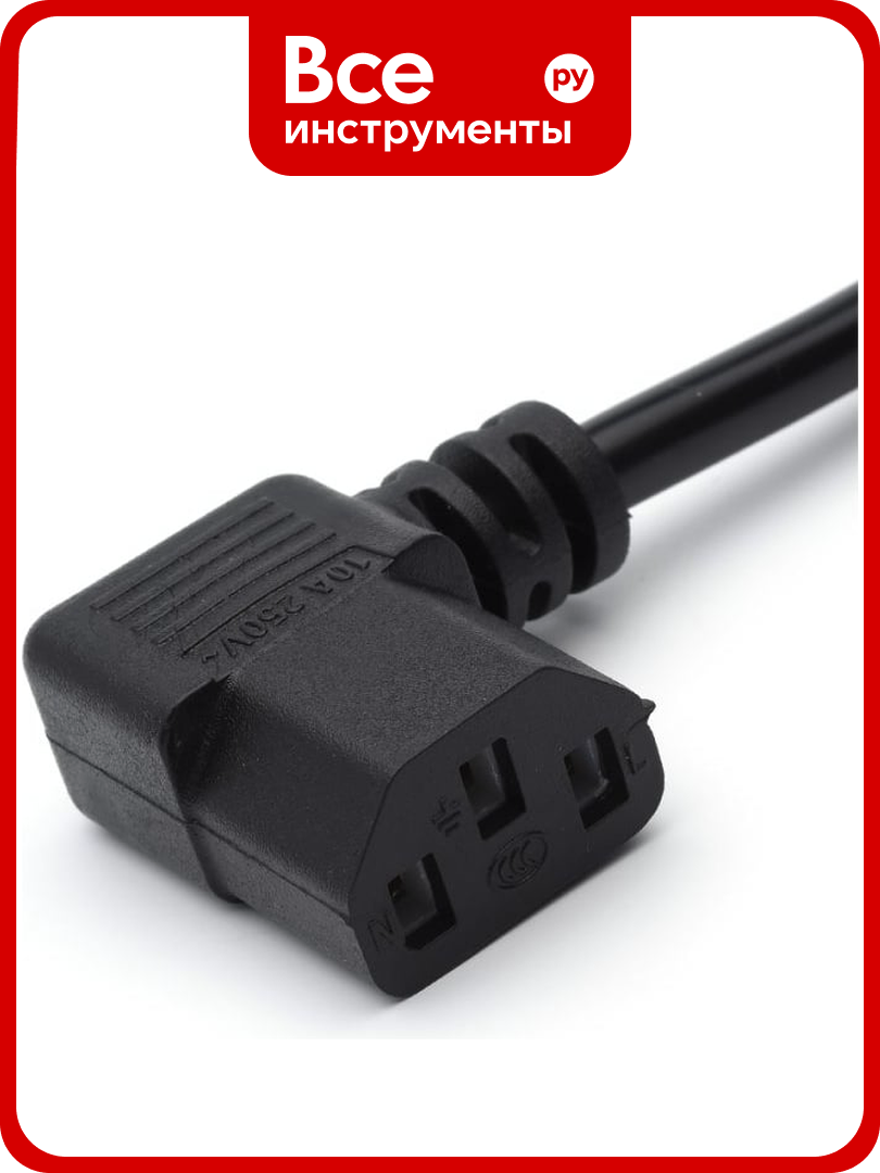 Кабель питания евровилка GoPower-C13 (f) 1.8м ПВХ 0.75мм угловой черный 00-00024536