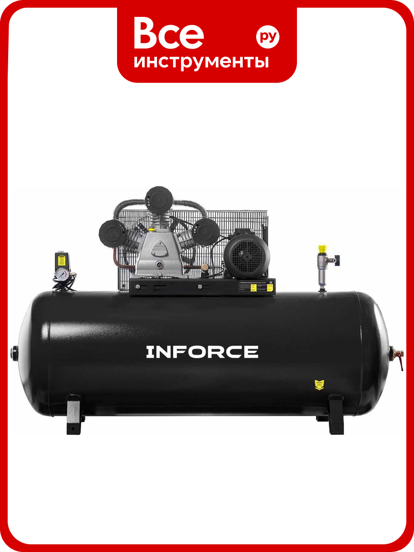 Ременной компрессор Inforce (500 л; 10 бар; 950 л/мин; влагоотделитель) IBCW-500L-3P/950