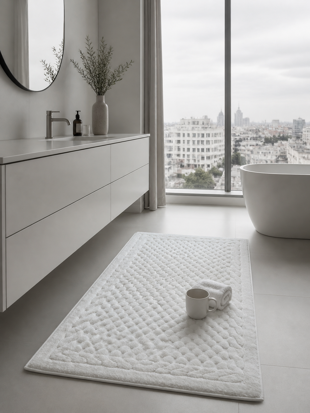 Коврик Natali's Carpets на пол для ванной и туалета хлопковый 100х200 см Турция