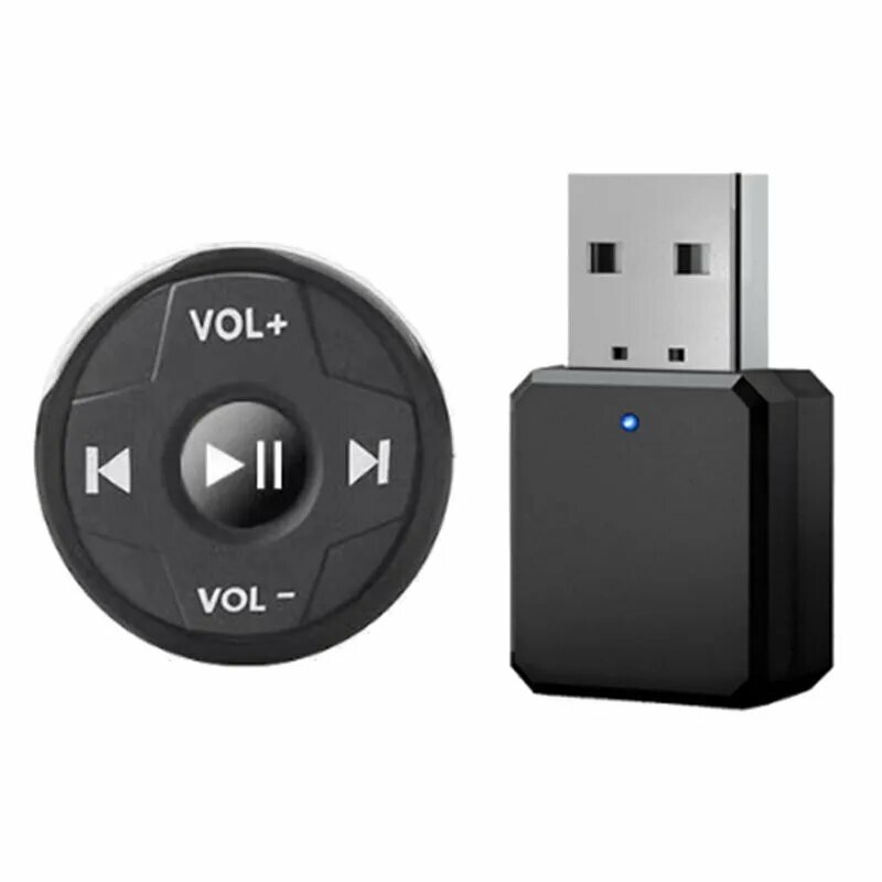 Автомобильный USB AUX-ресивер с беспроводной Bluetooth-кнопкой управления мультифункциональным пультом дистанционного управления на рулевом колесе