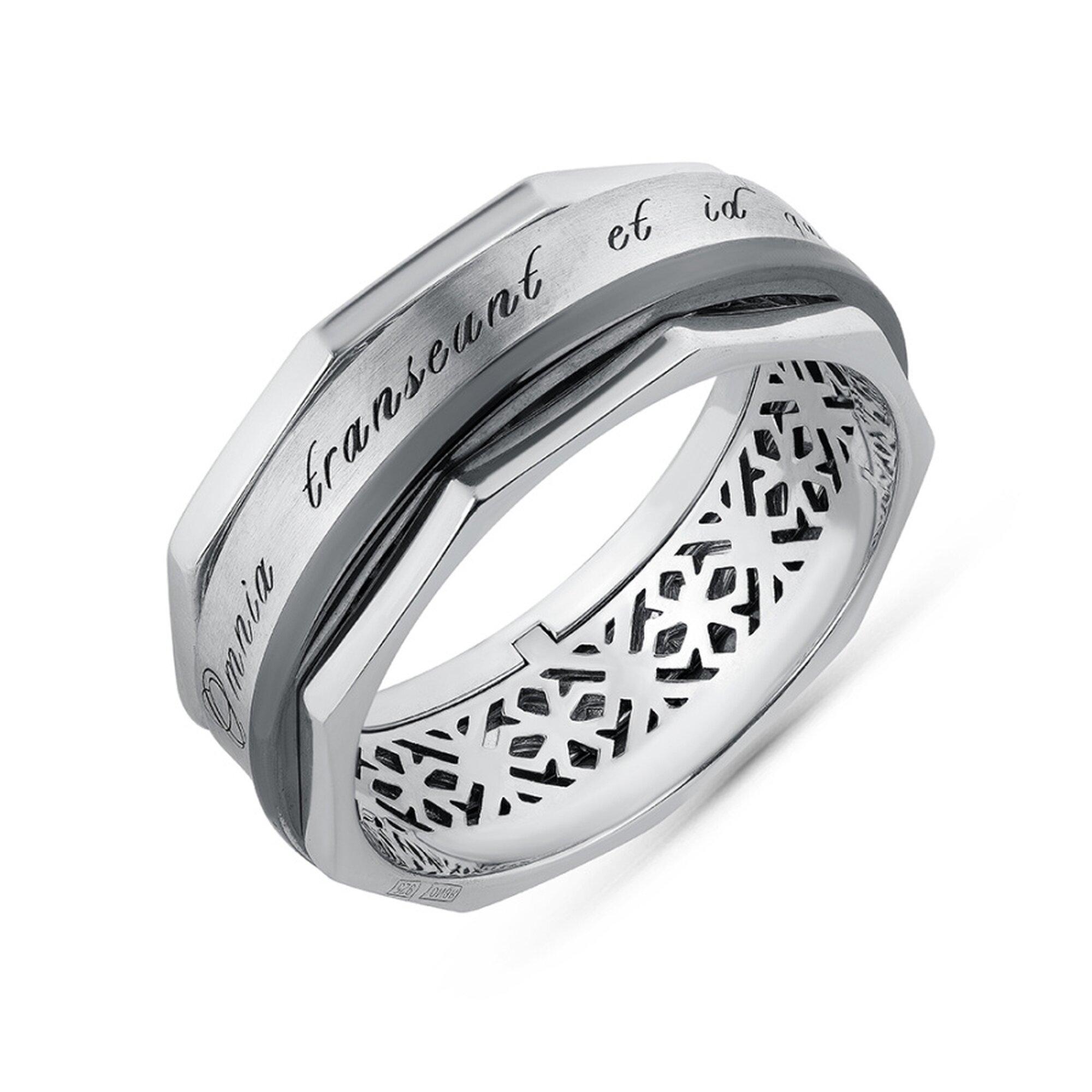 Кольцо, серебро, 925 проба, чернение