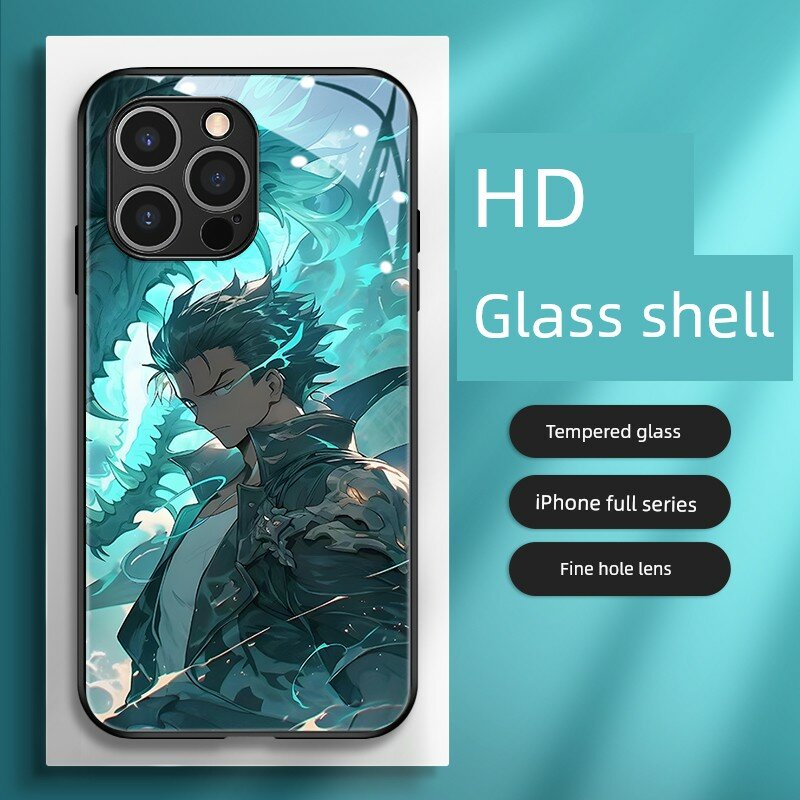 Чехол из стекла с аниме-темой Один Пират для iPhone 16 Pro Max, древний стиль, премиальная защита, совместимость с