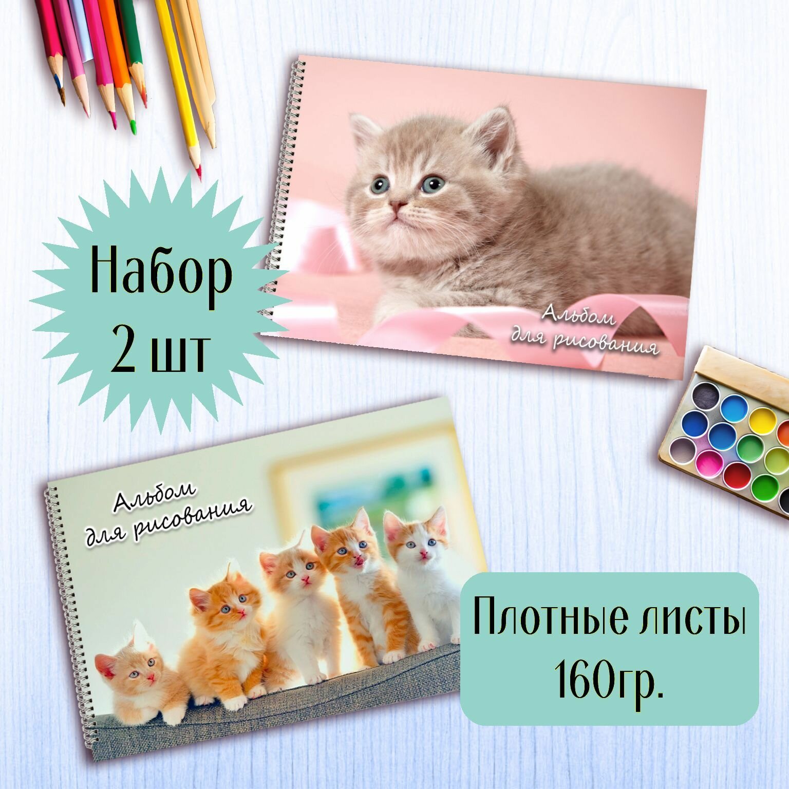 Альбомы для рисования Котики