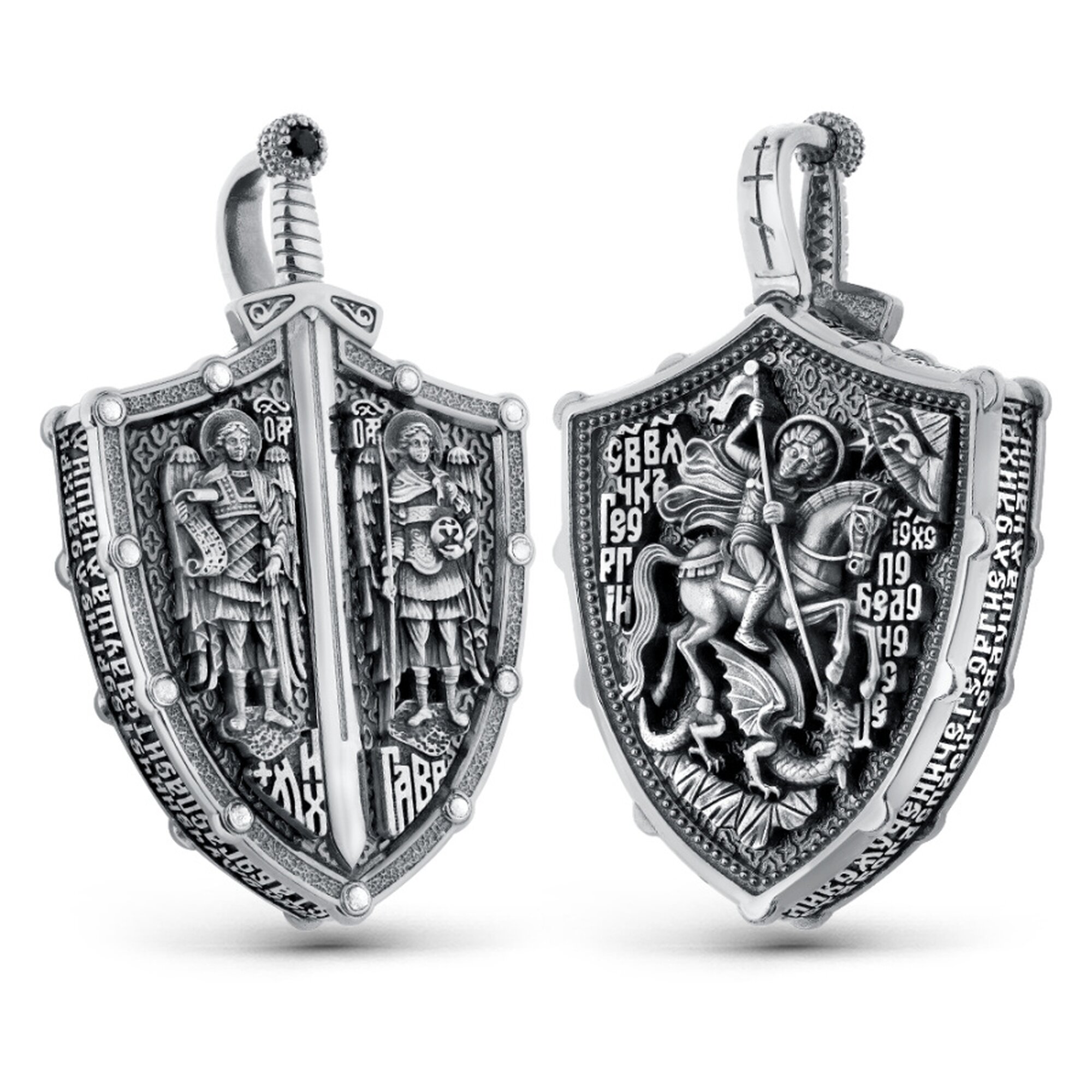 Подвеска Diamant online, серебро, 925 проба, чернение, шпинель