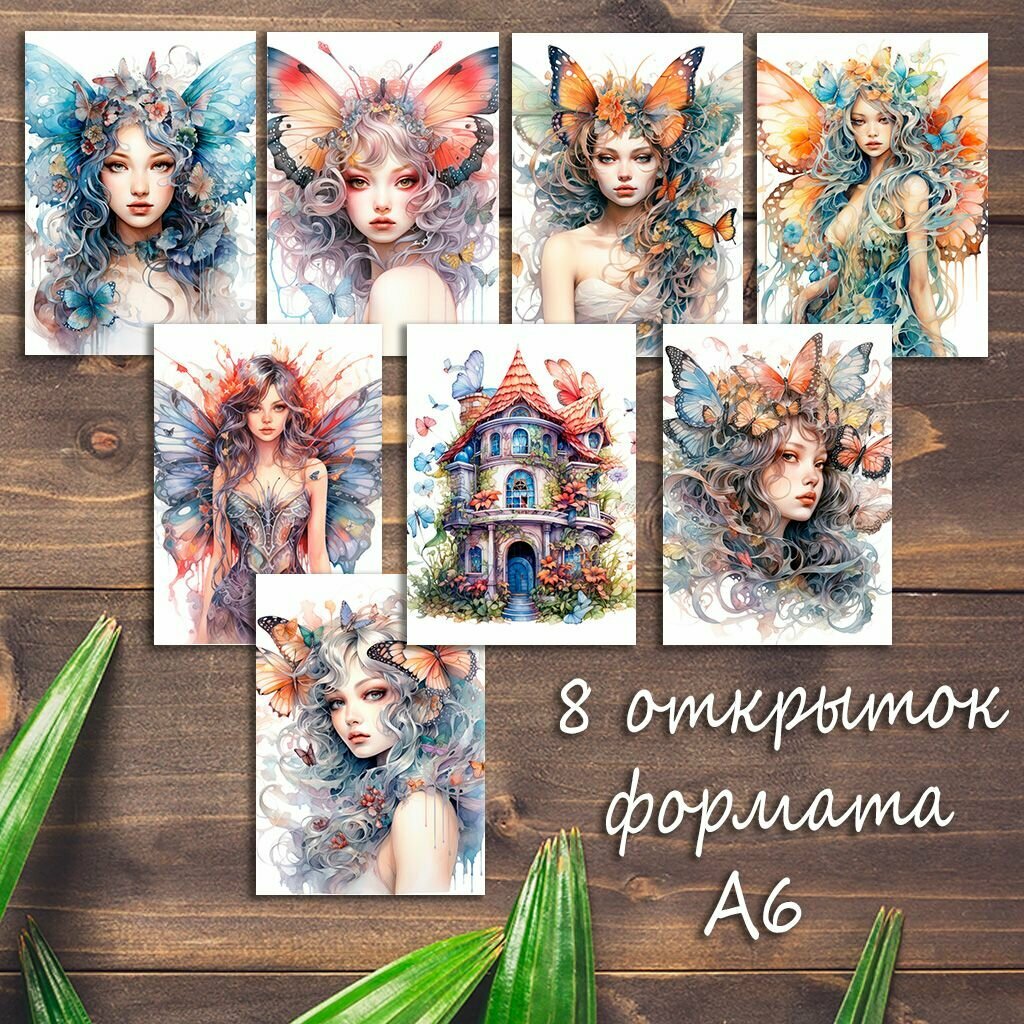 Большой набор открыток Фэйри, 8 штук