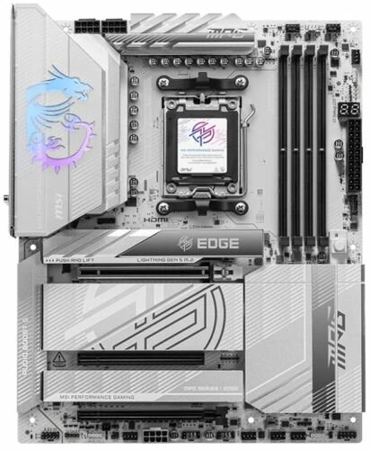 Материнская плата MSI MPG X870E EDGE TI WIFI - AM5, AMD X870E, 4xDDR5-5600 МГц, 1xPCI-Ex16, 4xM.2, ATX