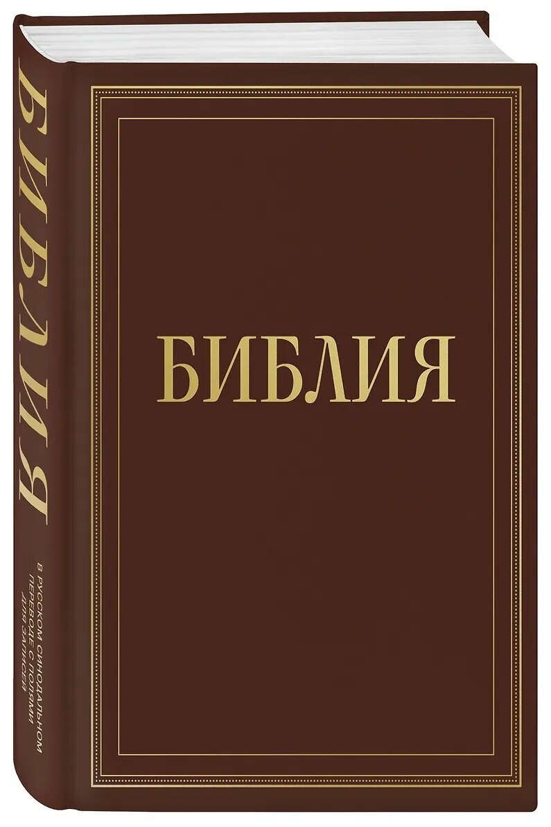 Библия в русском синодальном переводе с полями для записей (коричневая)