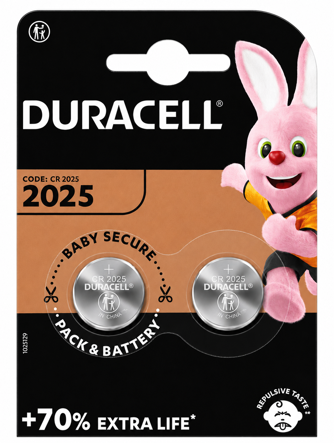 Батарейка DURACELL Lithium CR2025 3V, 20 шт. (10 блистеров по 2 шт.)