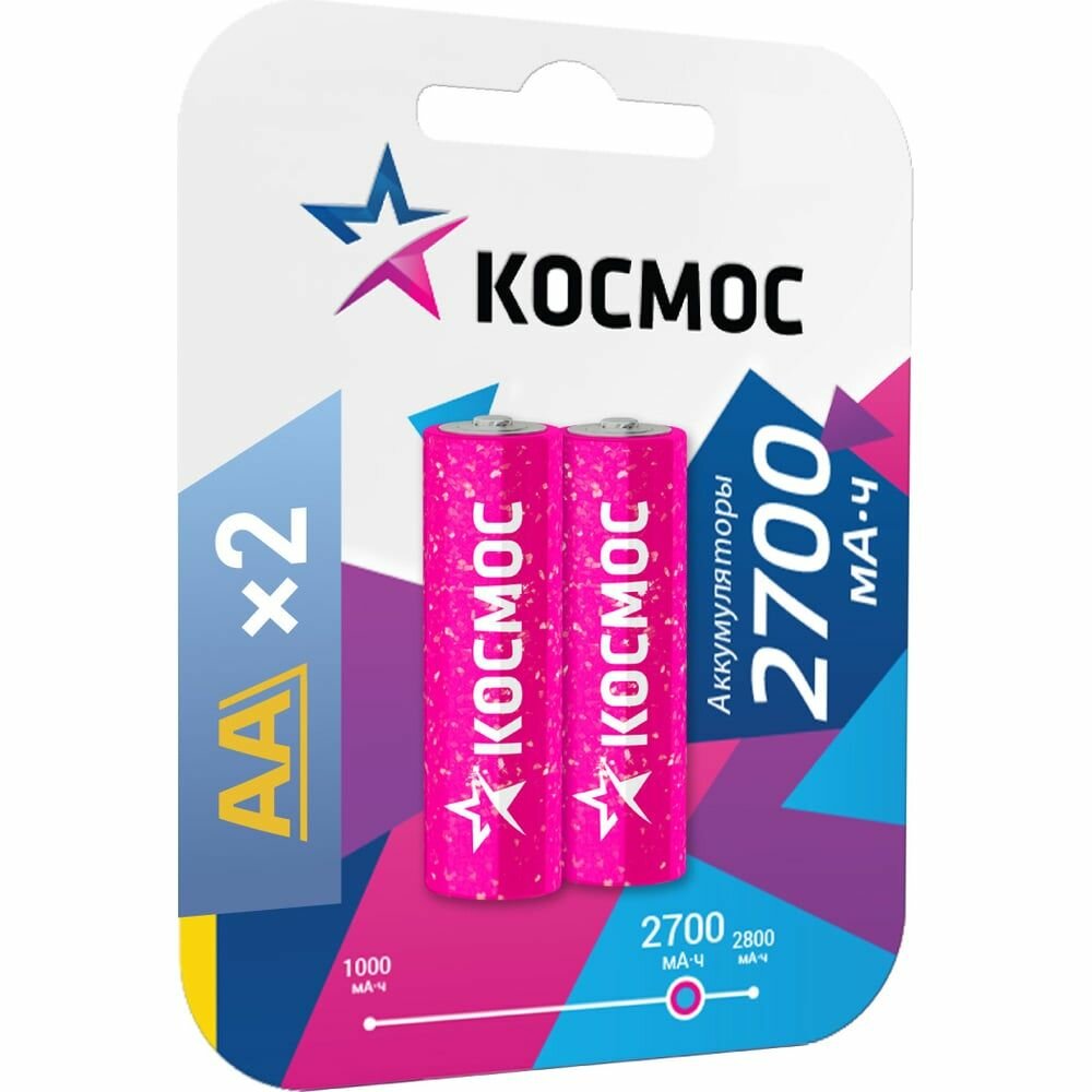 Аккумулятор AA/R6 2700мА. ч NI-MN BP-2 (блист.2шт) космос KOCR6NIMH2700MAH2BL