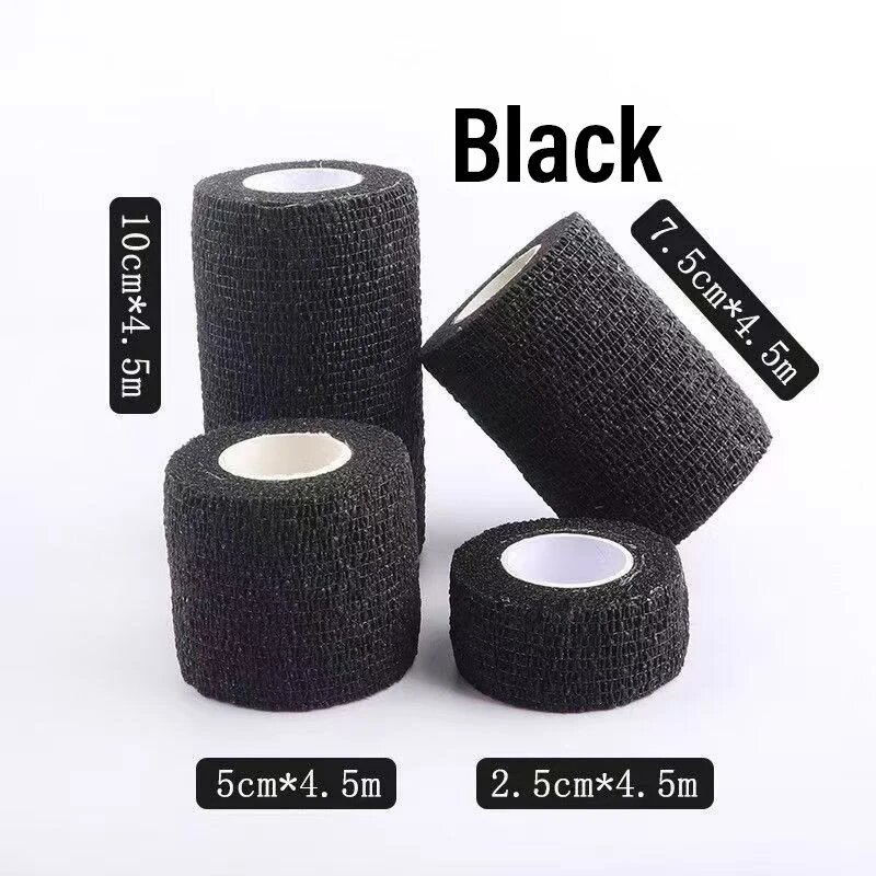 Спортивная кинезиологическая лента 14 цветов 2.5cmx4.5m, Черный, Black