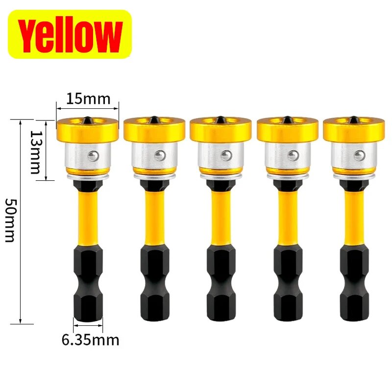Магнитные насадки для шуруповерта, Yellow, 10 шт.