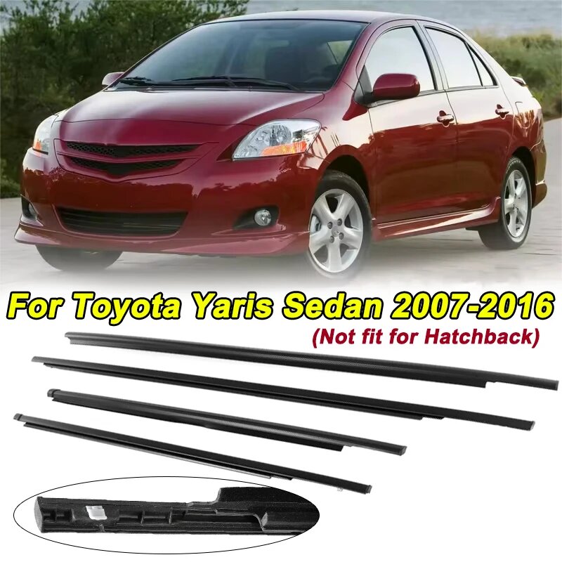 Уплотнительная накладка на окно автомобиля 68160-52150 для Toyota Yaris Sedan 4-Door 2007-2016, непромокаемые уплотнительные ленты под давлением