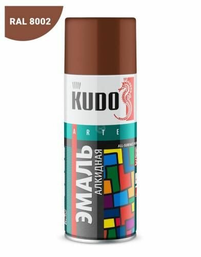 Краска аэрозольная универсальная какао 520 мл ral 8002 Kudo KU-1023
