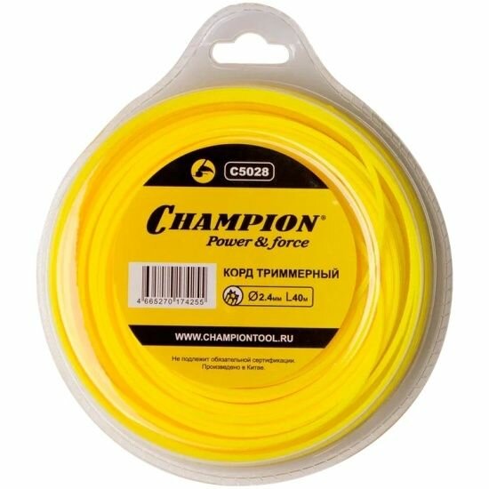 Корд триммерный (леска) CHAMPION Star 2.4мм* 40м (звезда)
