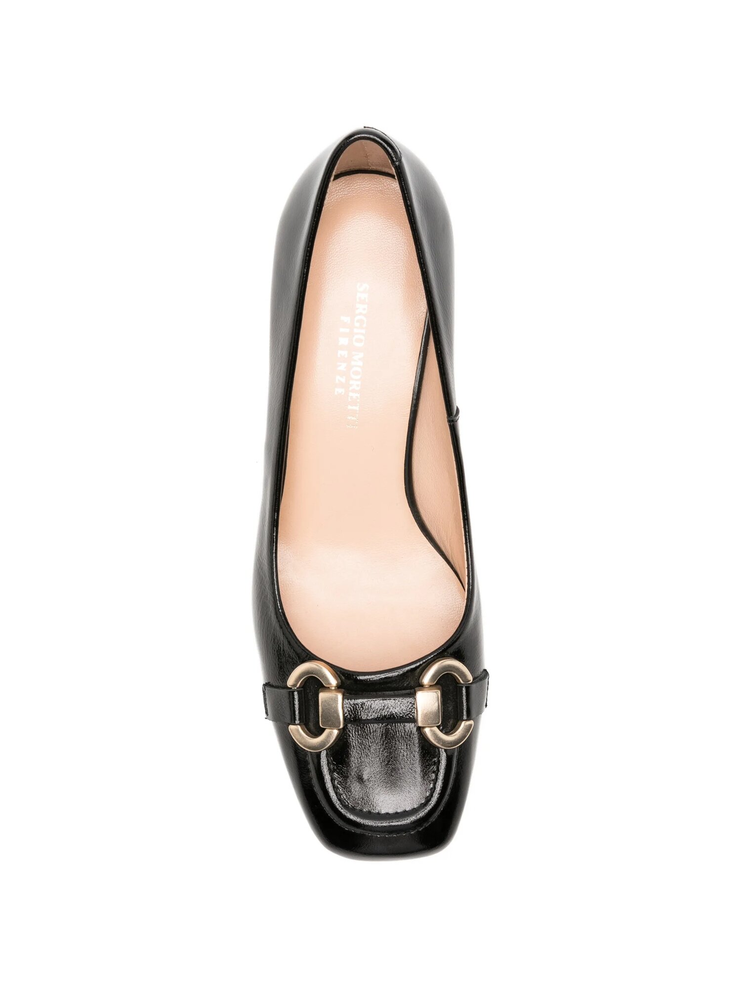 Туфли SERGIO MORETTI Horsebit square-toe pumps, размер 40, black/black — фото 1