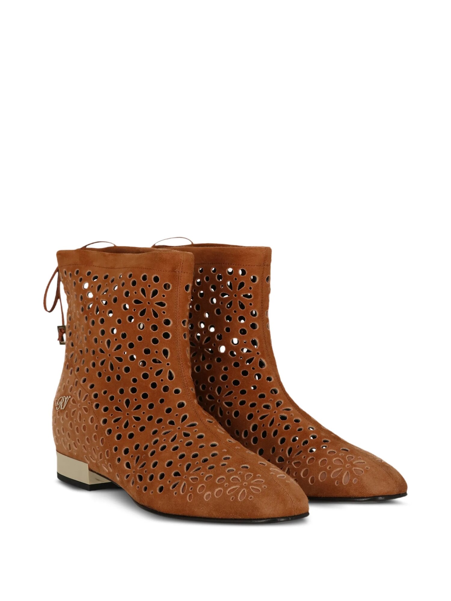 Ботинки Roger Vivier Cut-out leather boots, размер 38, brown — фото 1